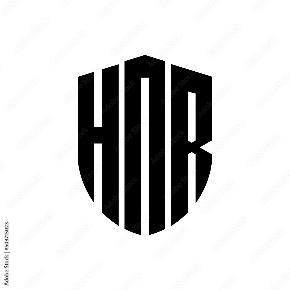 HNR letter logo design. HNR modern letter logo with black background ...