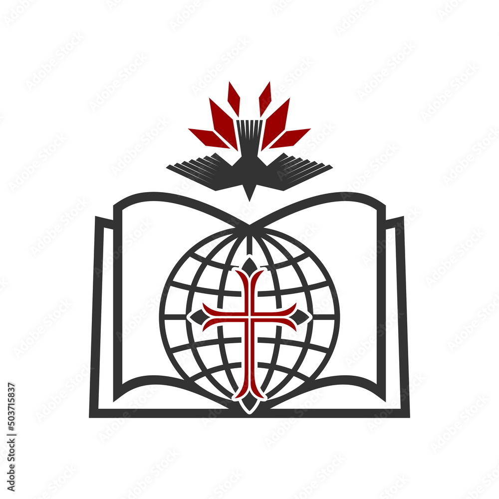 Christian illustration. Church logo. The cross of Jesus against the ...