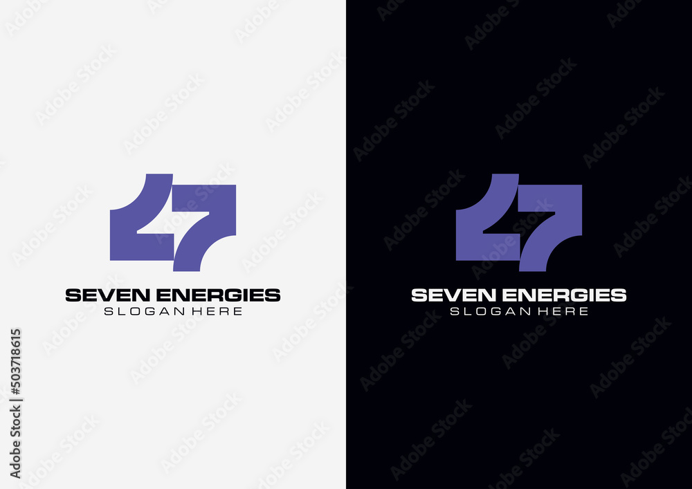 energy and number 7 logo design. Stock Vector | Adobe Stock