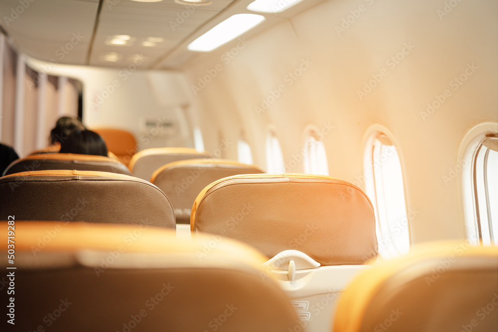 Beautiful Plane Passenger Window Seats View, Airplane. Stock Photo ...