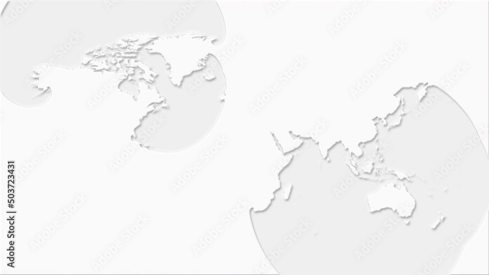 White world map appears on a gray background. 4K animation. Stock ビデオ ...