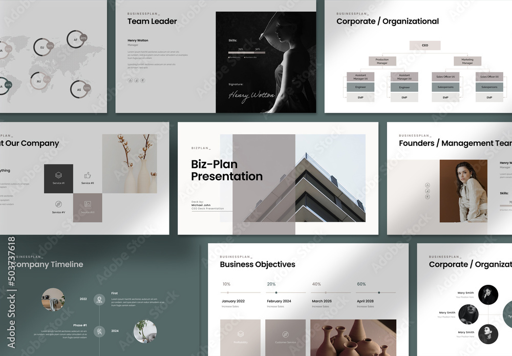 A3 Business Plan Presentation Layout Stock Template | Adobe Stock