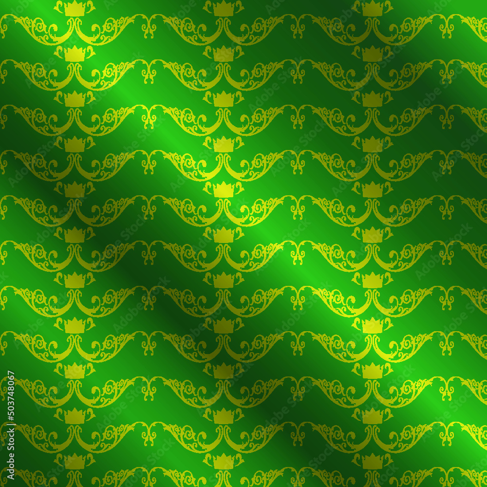 Royal vector textile on green background, luxury green royal wallpaper ...