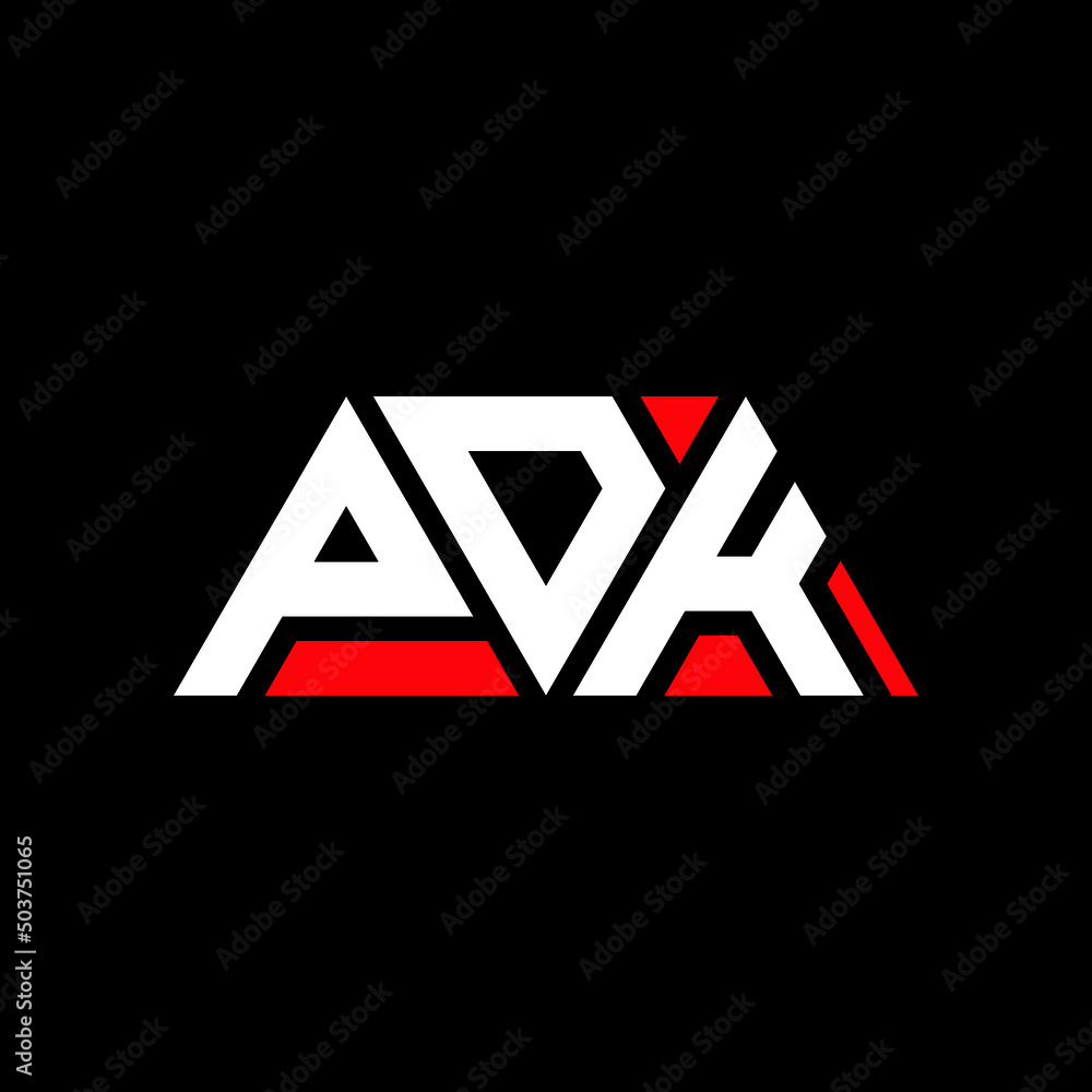 PDK triangle letter logo design with triangle shape. PDK triangle logo ...