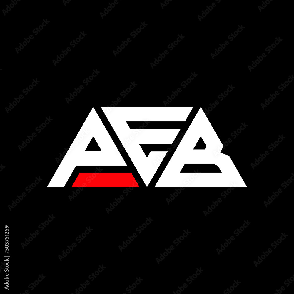 PEB triangle letter logo design with triangle shape. PEB triangle logo ...