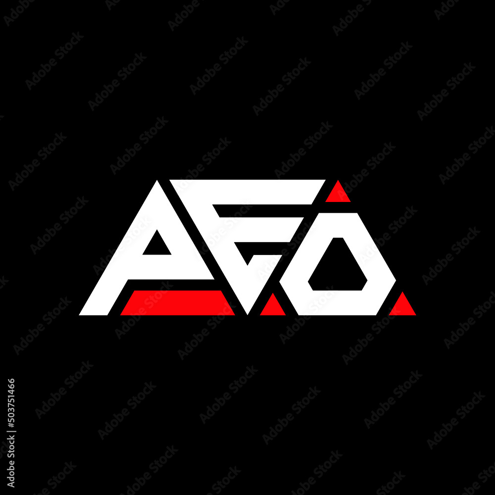 PEO triangle letter logo design with triangle shape. PEO triangle logo ...