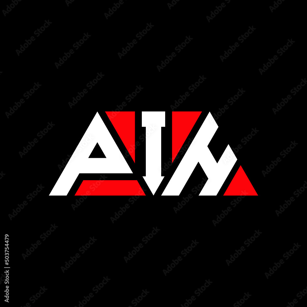 PIH triangle letter logo design with triangle shape. PIH triangle logo ...
