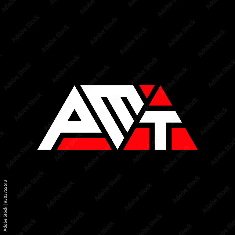 PMT triangle letter logo design with triangle shape. PMT triangle logo ...