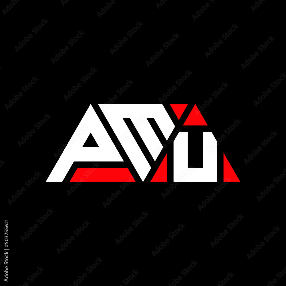 Vecteur Stock PMU triangle letter logo design with triangle shape. PMU ...
