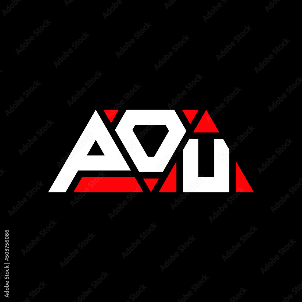 POU triangle letter logo design with triangle shape. POU triangle logo ...