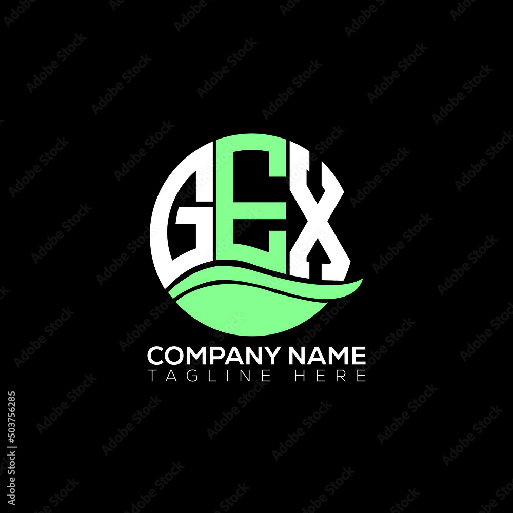 Gex Logo Monogram Isolated On Circle Element Design Template Gex Letter Logo Design On Black