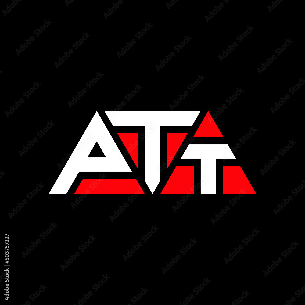 PTT triangle letter logo design with triangle shape. PTT triangle logo ...