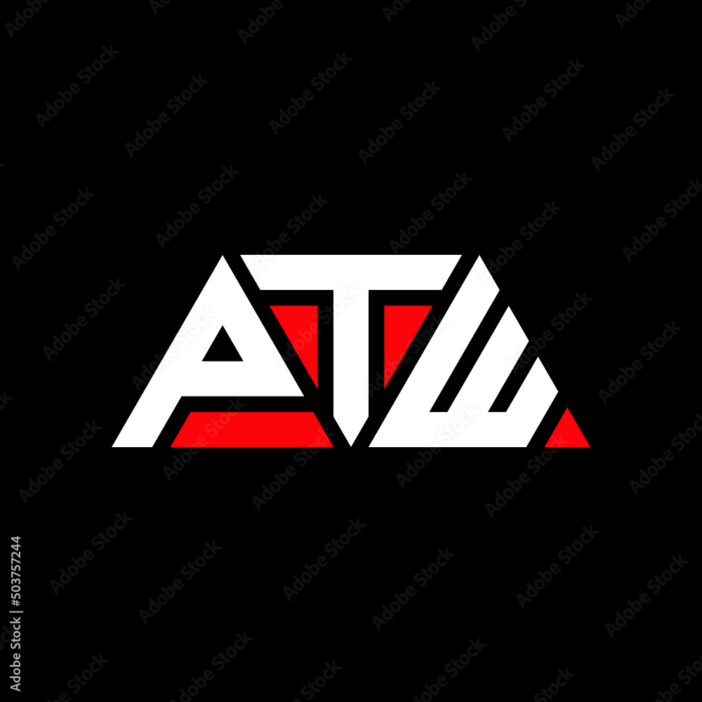 PTW triangle letter logo design with triangle shape. PTW triangle logo ...