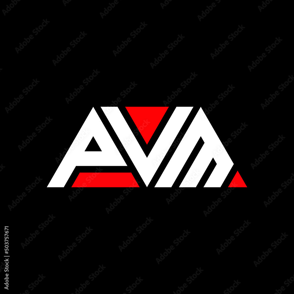 PVM triangle letter logo design with triangle shape. PVM triangle logo ...