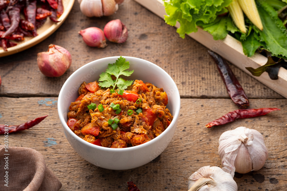 Thai Northern Style canned tuna and Tomato Chili Relish,Nam Prik Ong ...