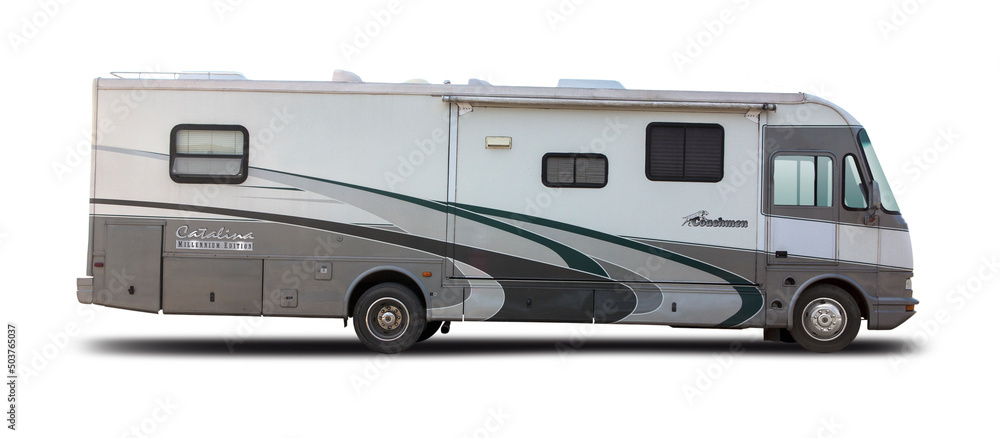 Coachmen Catalina Millenium Motorhome, side view isolated on white ...