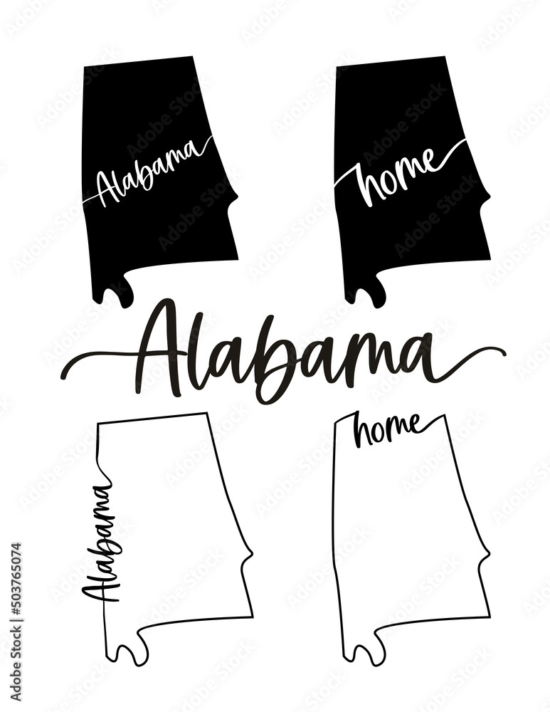 Vetor de Stylized map of the U.S. state of Alabama vector illustration ...