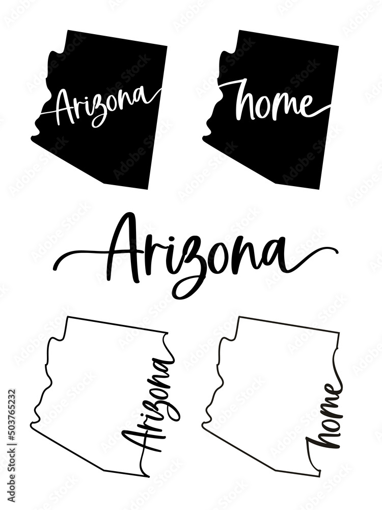 Stylized map of the U.S. state of Arizona vector illustration Stock ...