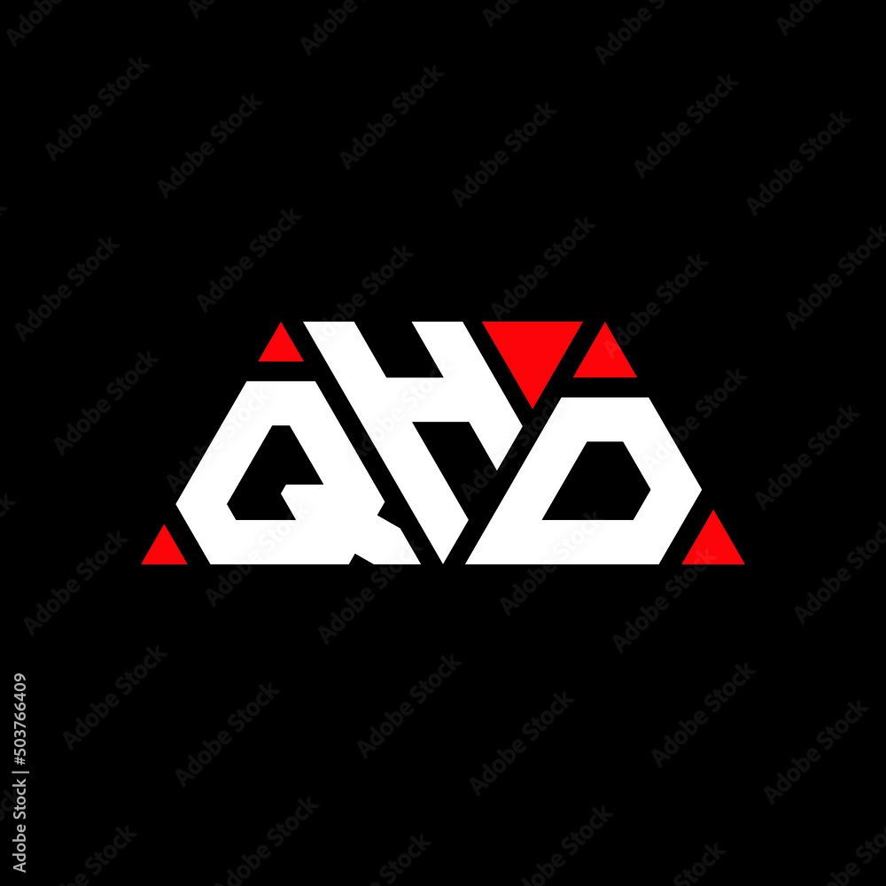 QHD triangle letter logo design with triangle shape. QHD triangle logo ...