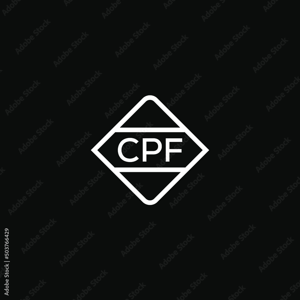 CPF letter design for logo and icon.CPF monogram logo.vector illustration with black background ...