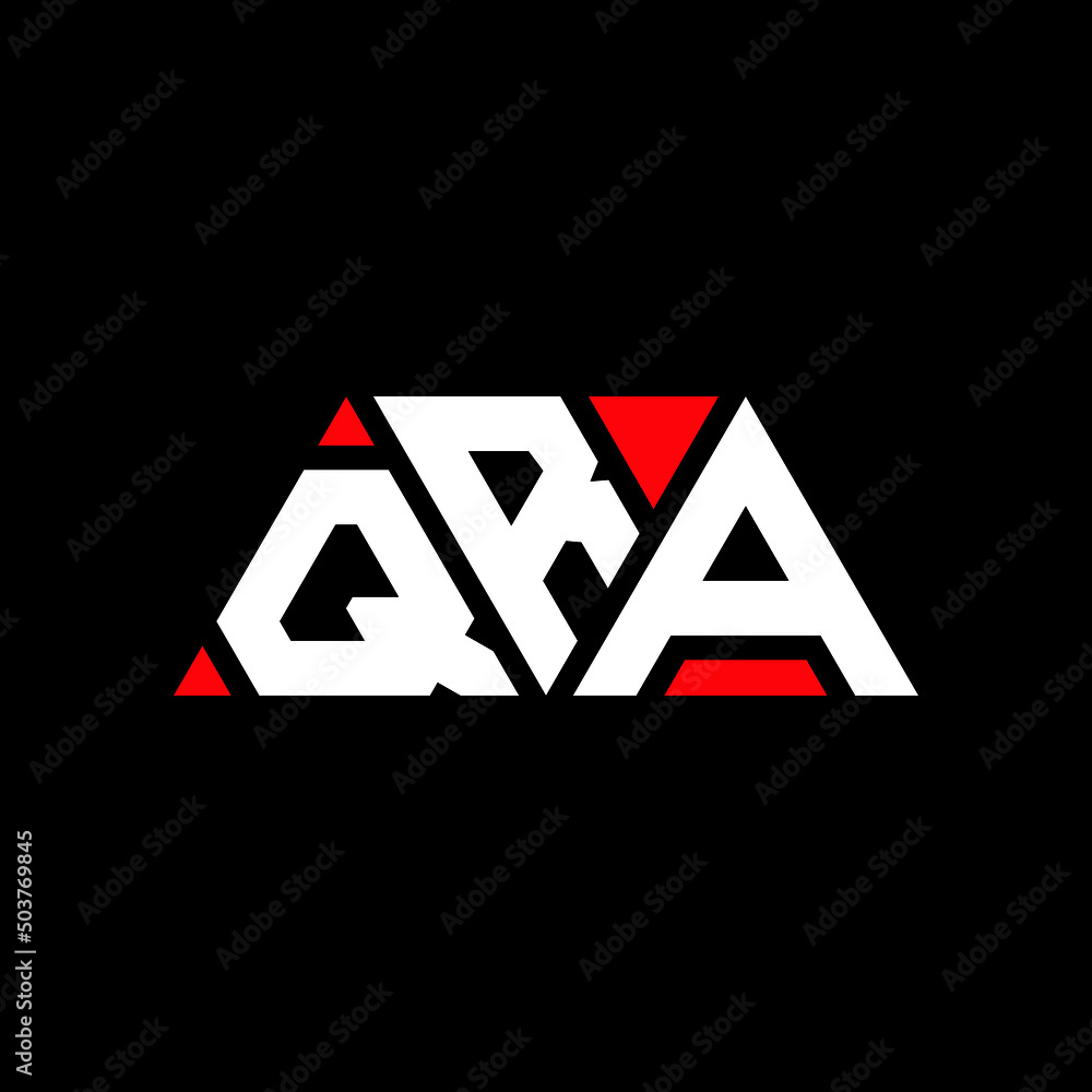 QRA triangle letter logo design with triangle shape. QRA triangle logo ...