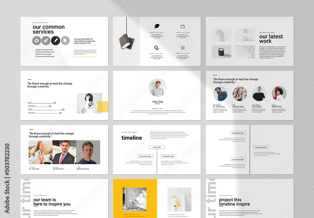 Minimal Presentation Layout Stock Template | Adobe Stock