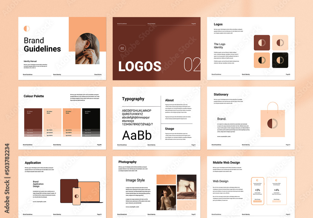 Brand Guidelines Layout Stock Template | Adobe Stock