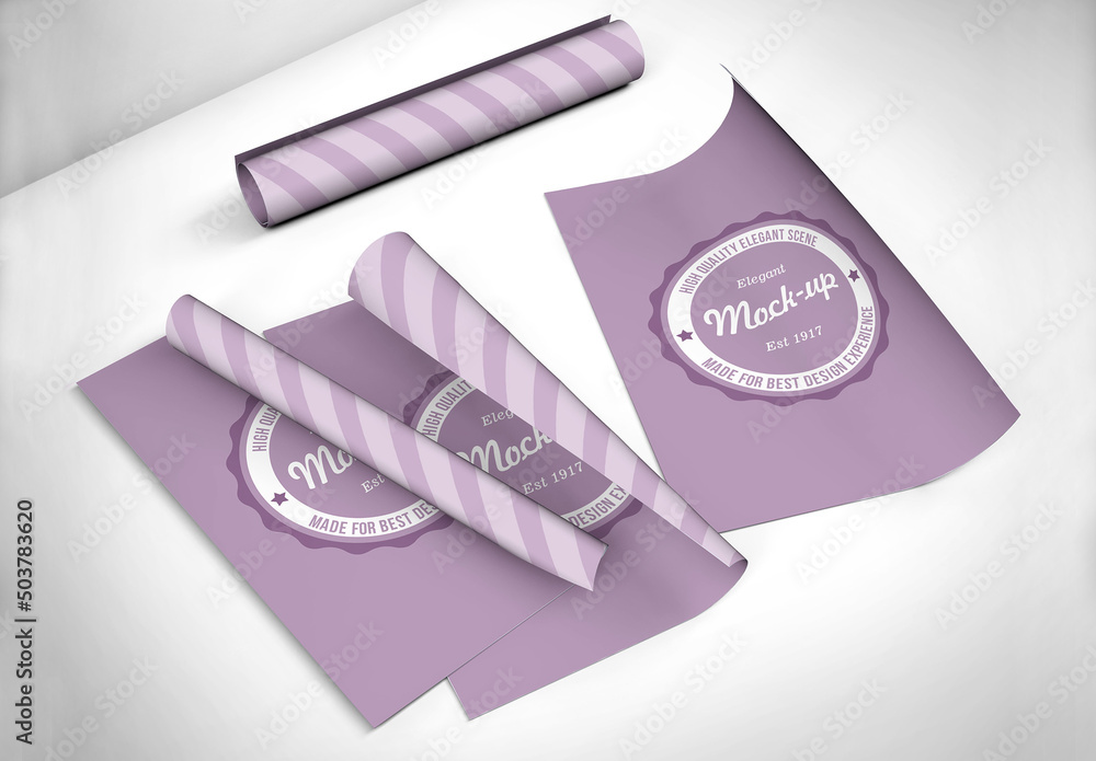 Poster Rolls Mock-Up Scene Stock Template | Adobe Stock