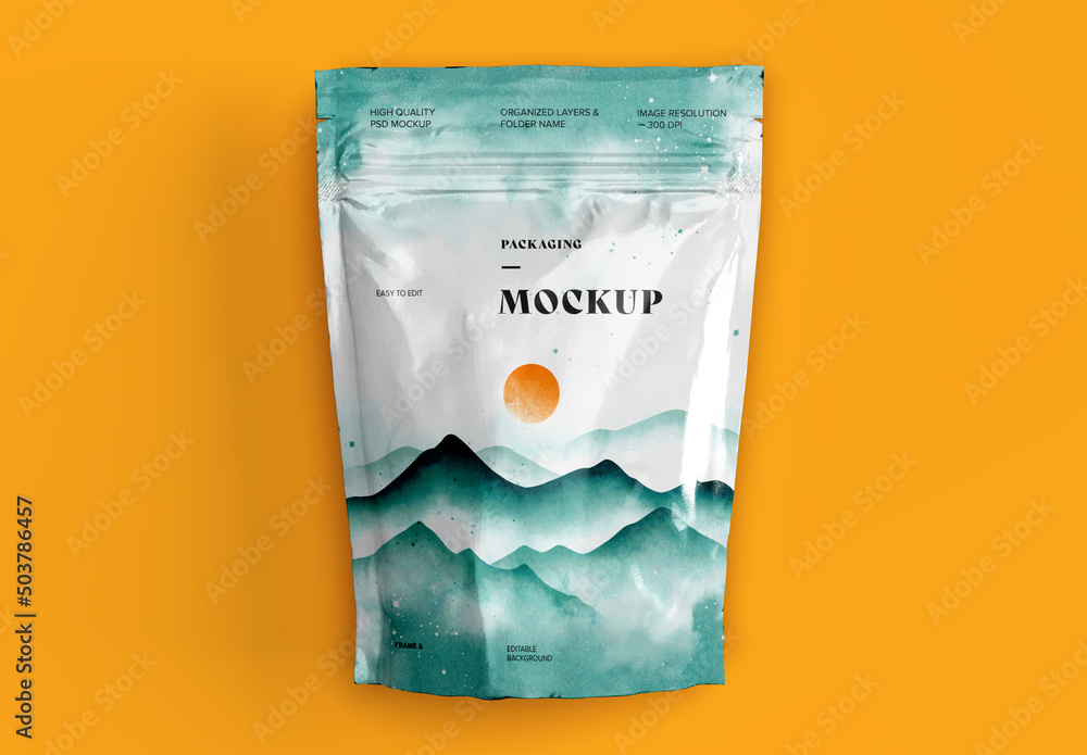 Stand Up Pouch Mockup Stock Template | Adobe Stock