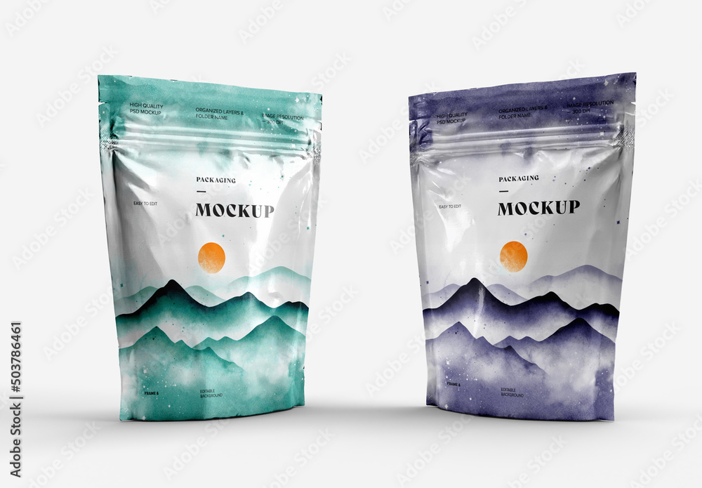 Stand Up Pouch Mockup Stock Template | Adobe Stock