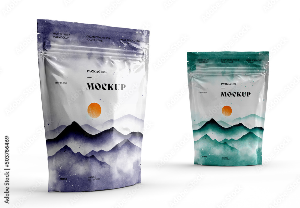 Stand Up Pouch Mockup Stock Template | Adobe Stock