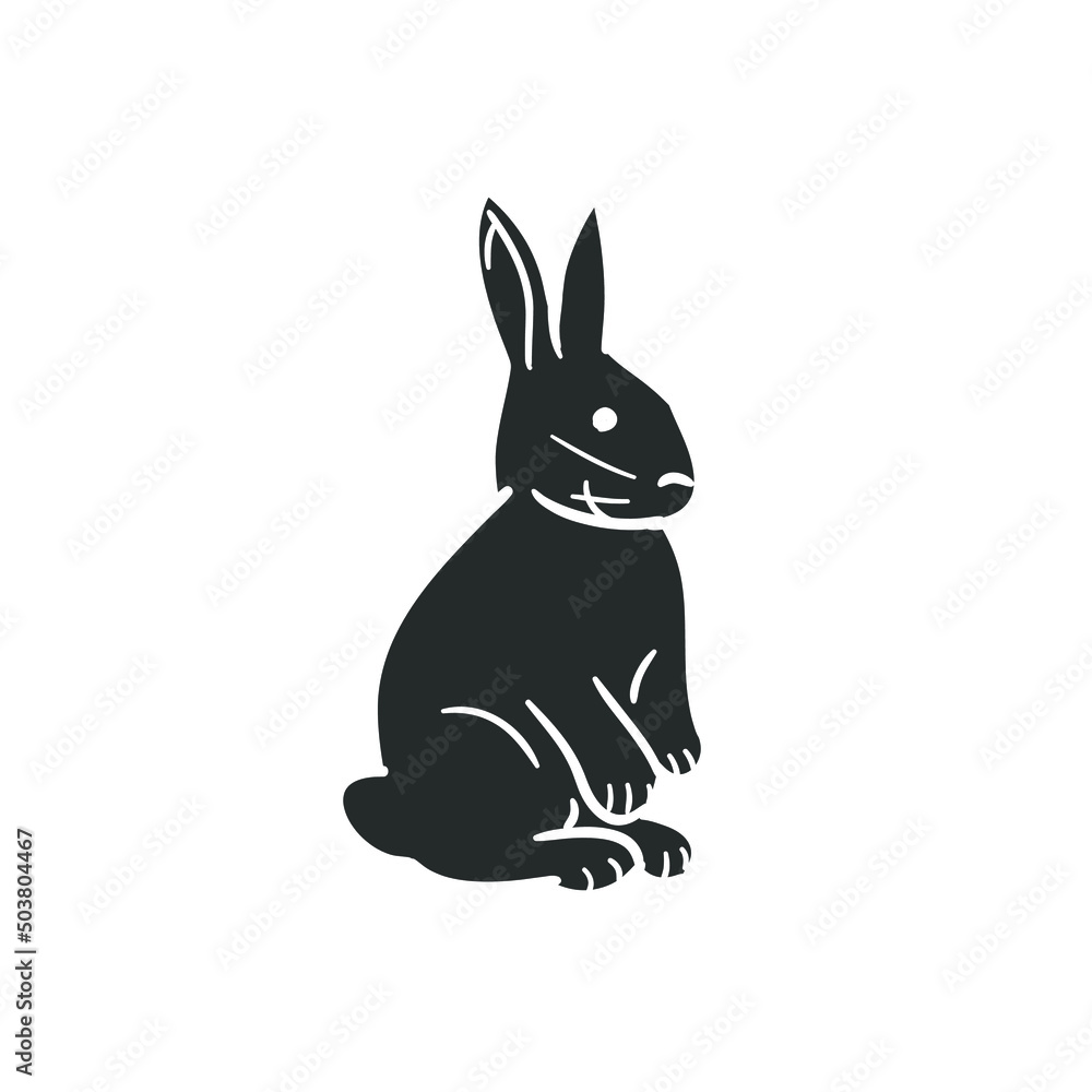 Rabbit Icon Silhouette Illustration. Bunny Vector Graphic Pictogram ...