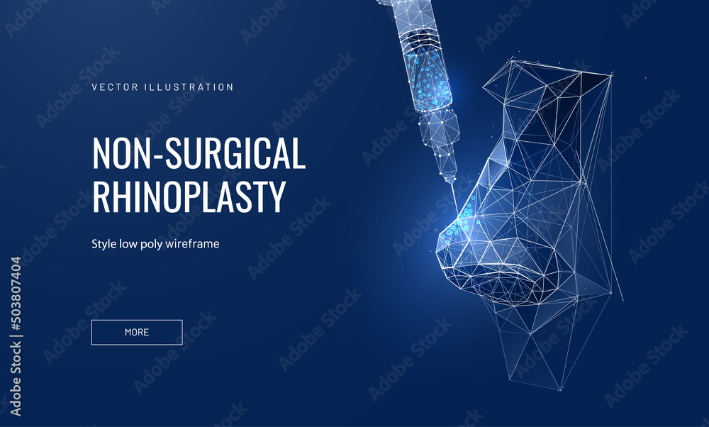 Nose filler injection concept of non-surgical rhinoplasty. Vector ...
