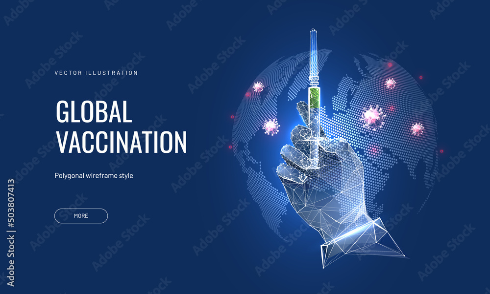 Bio tech, pharmacy low poly wireframe landing page template ...