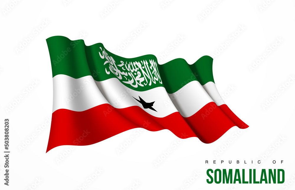 Somaliland flag state symbol isolated on background national banner ...