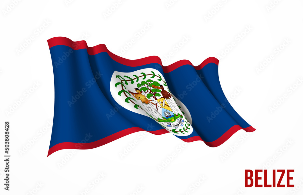 Belize flag state symbol isolated on background national banner ...