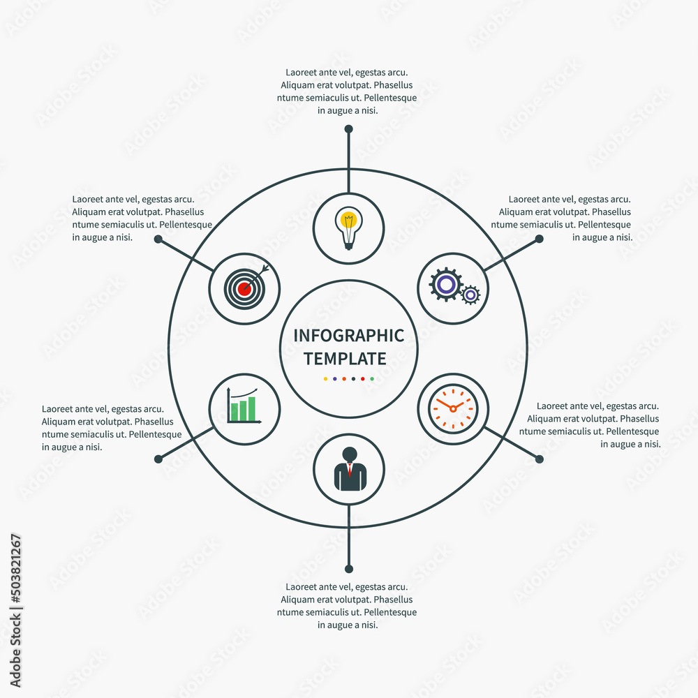 Circular infographic. Infographics concept with 6 steps. Can be used as ...