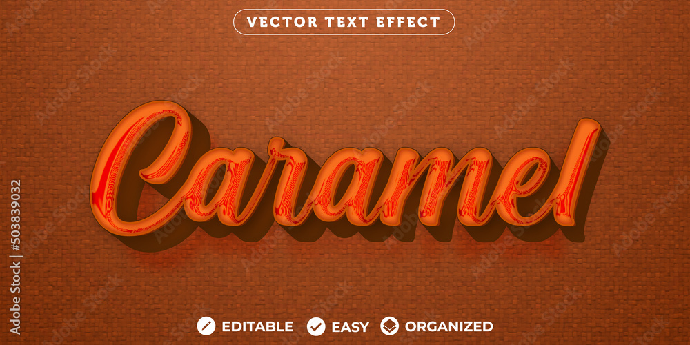 Caramel-Text-Effect,Fully Editable Font Text Effect Stock Vector ...
