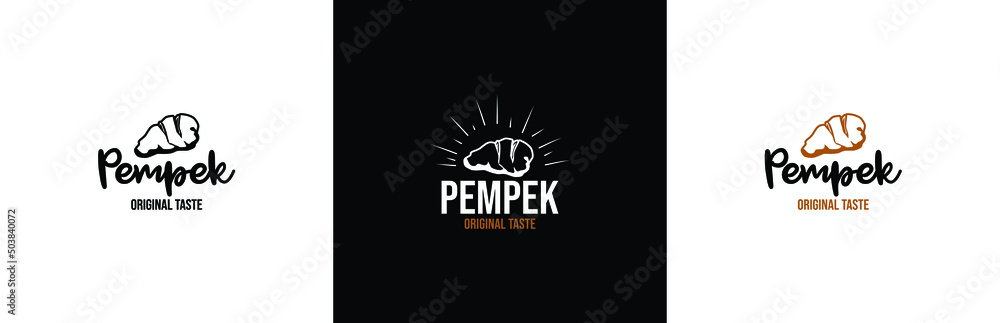 set of Palembang's pempek logo design for your business Stock Vector ...