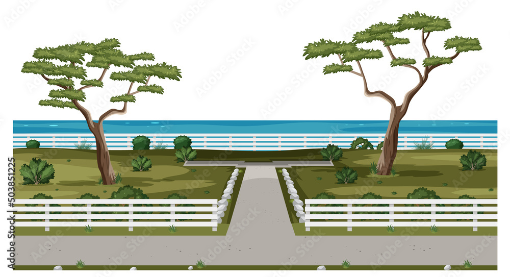 Pathway to the beach background Stock Vector | Adobe Stock