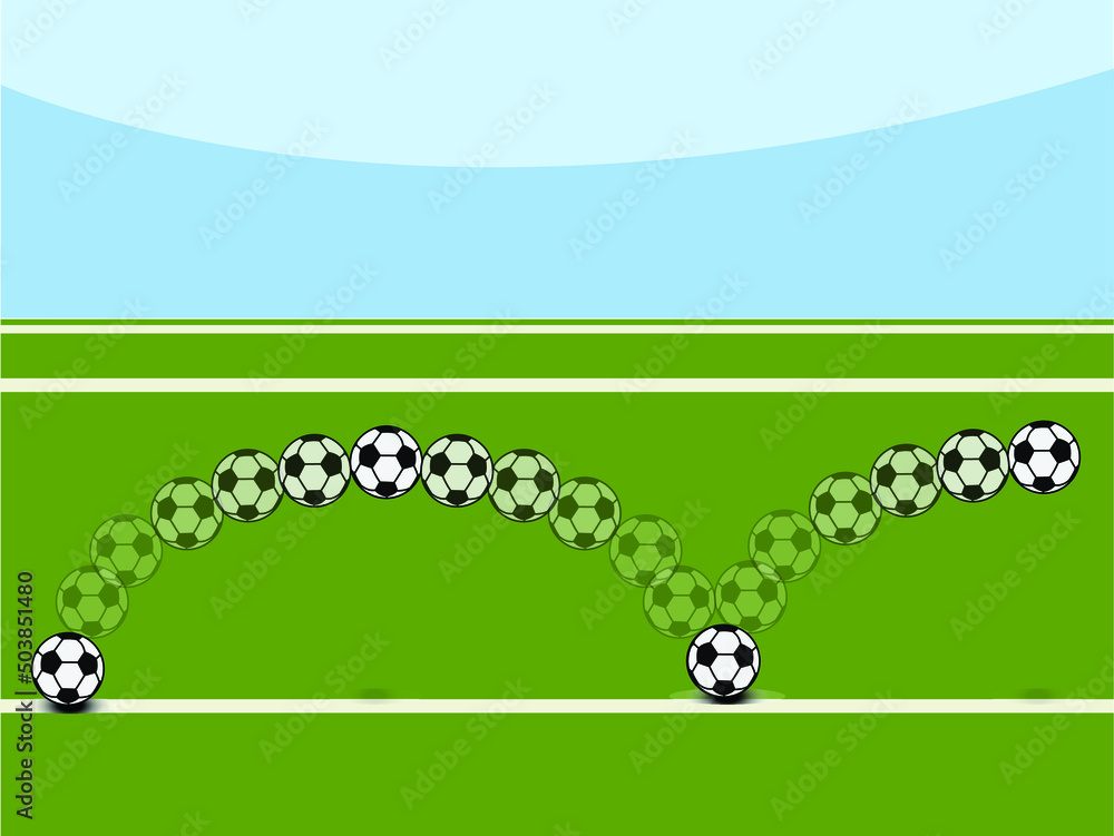 soccer football field, The football bounces off the ground Stock Vector ...