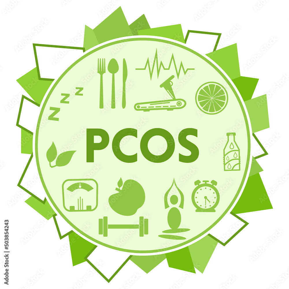 PCOS - Polycystic Ovary Syndrome Green Random Shapes Circular Health ...