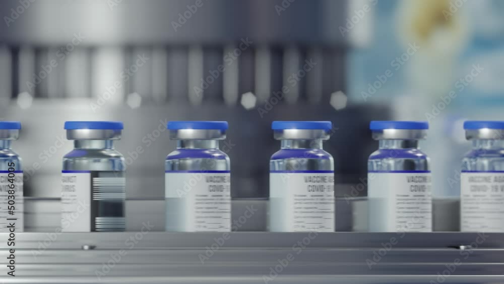 Vaccine packaging line bottle SARS-COV-2 COVID-19 Coronavirus Vaccine ...