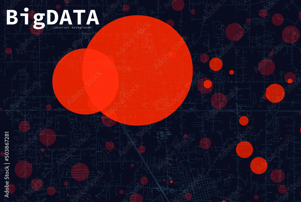 Big DATA theme background with line in neon color and orange sphere can ...