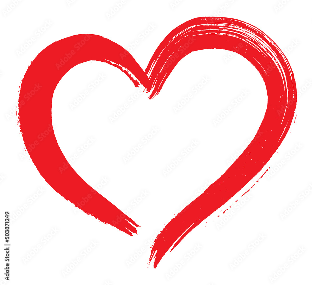 Hand draw heart shape vector isolated on white Stock Vector | Adobe Stock