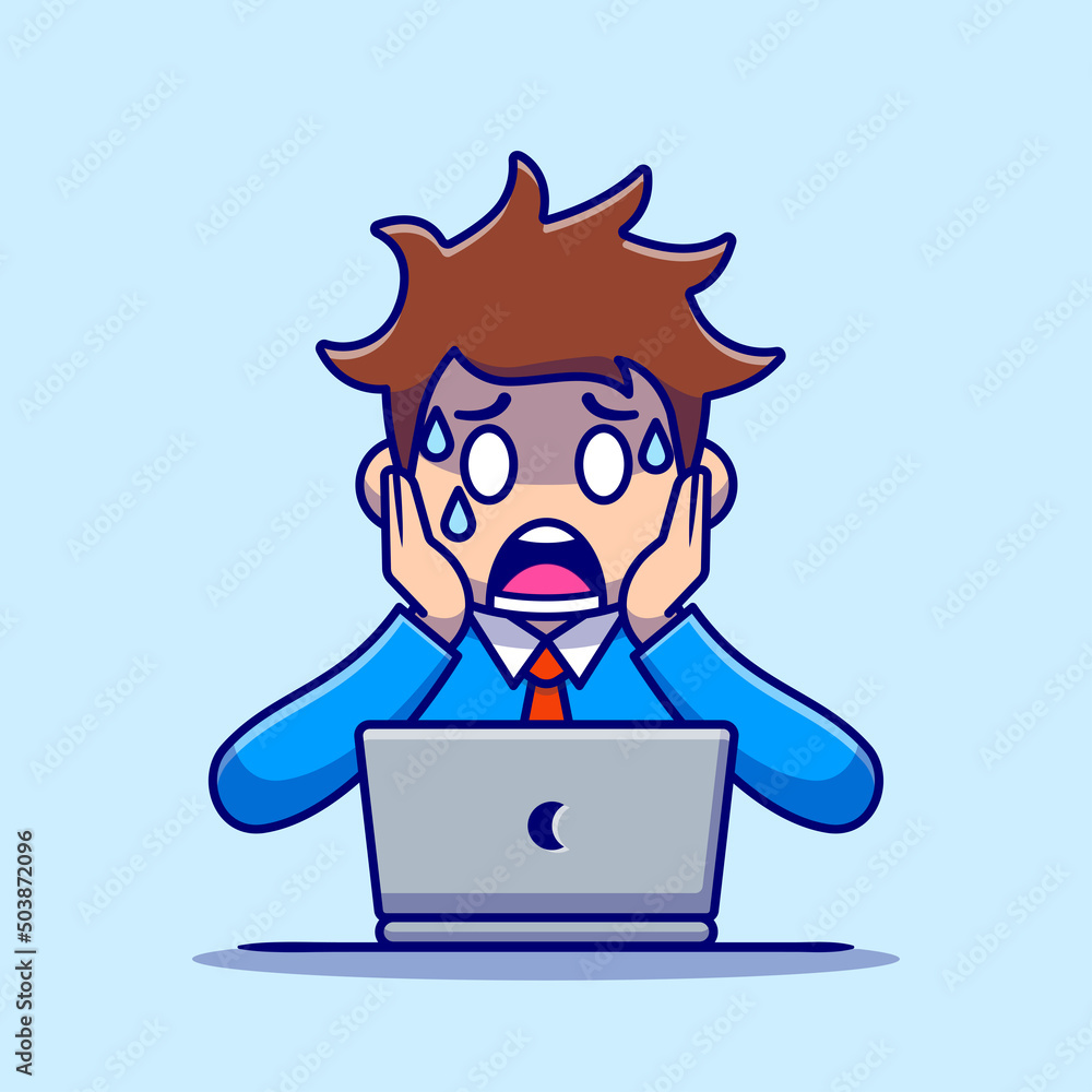 Panicked Person Cartoon