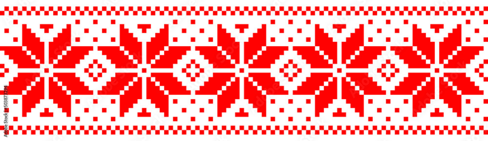 vector seamless pixel ethnic national slavic pattern isolated on white ...