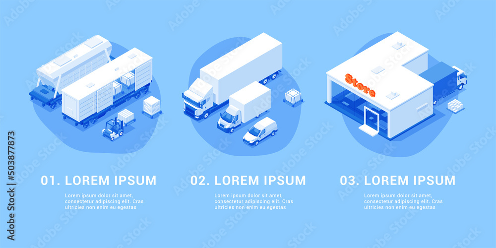 Stage of logistic process infographic scheme with place for text ...