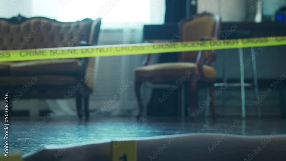 Closeup of a Crime Scene in a Deceased Person's Home. Dead man, Police ...
