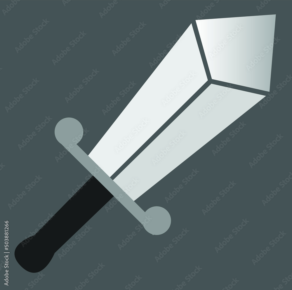 illustration of sword gray color on white background Stock Vector ...